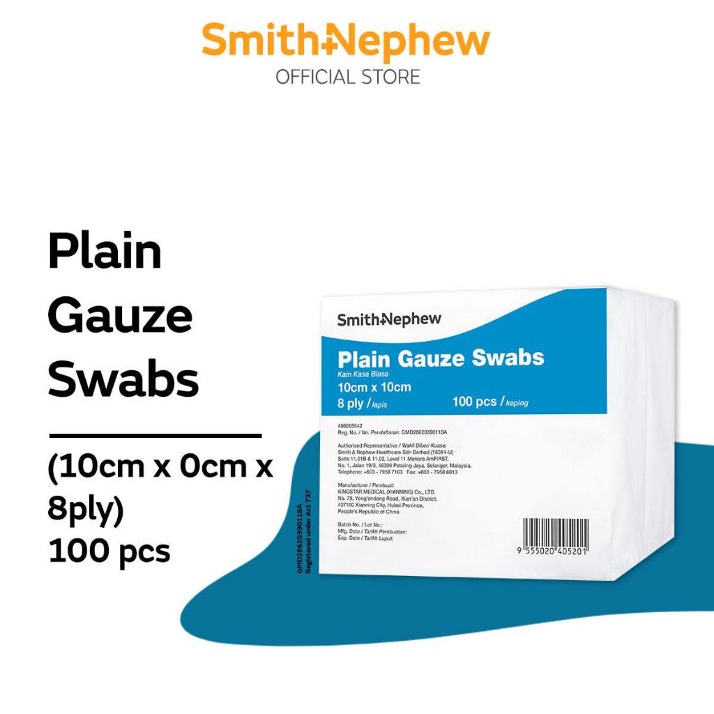 Smith+Nephew Plain Gauze Swabs (10cm x 10cm x 8ply x 100's) | Shopee ...