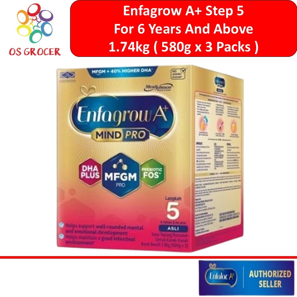 Enfagrow A+ Step 5 Original Flavor 1.74kg ( 580g x 3 Packs ) | Shopee Malaysia
