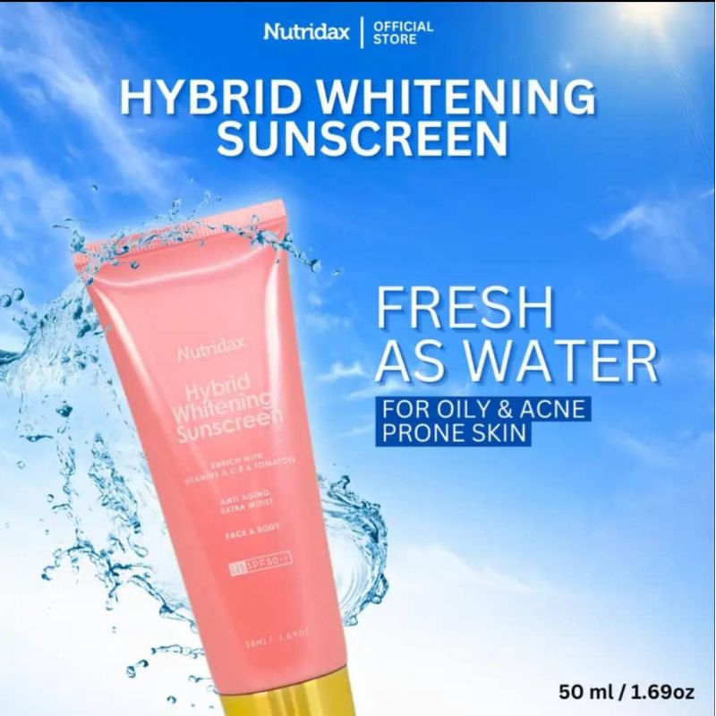 HYBRID SUNCREEN SPF 50 WHITENING LOTION ORI By WHITE PINKISH. | Shopee ...