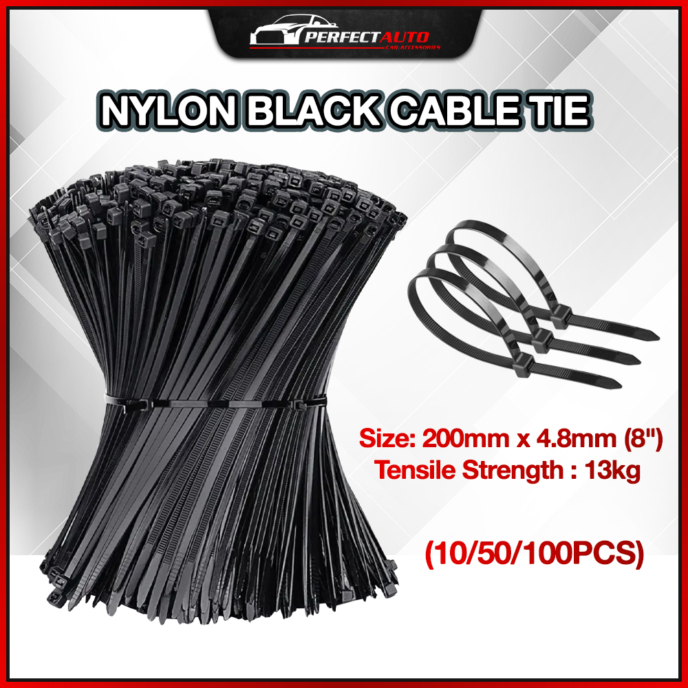 (10/50/100PCS) 8'' x CABLE TIE 4.8 X 200MM Heavy Duty Self Locking ...