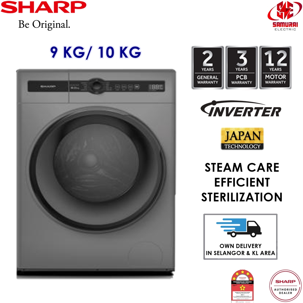 FREE SHIPPING Sharp Intelligent Inverter Front Load Washing Machine 9KG /10 KG | Shopee Malaysia