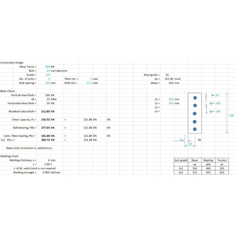 Steel Plate Welding Design Excel Spreadsheet | Shopee Malaysia