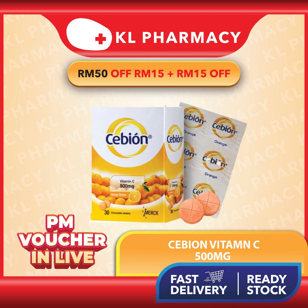 CEBION VITAMIN C CHEWABLE TABLET 500MG 30'S (EXP:07/2025) | Shopee Malaysia