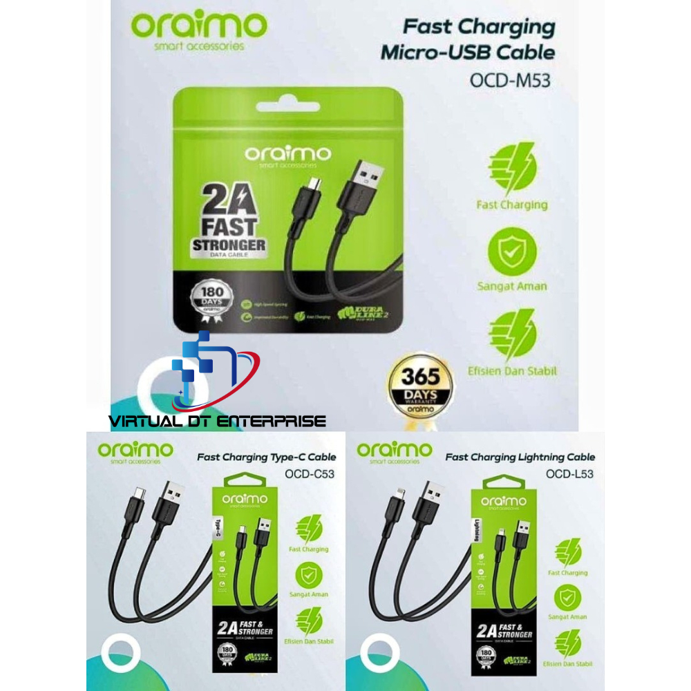ORAIMO 2A 1M DATA CACLE OCD-M53 / C53 / L53 📍 1 METER 📍 HALF YEAR ...