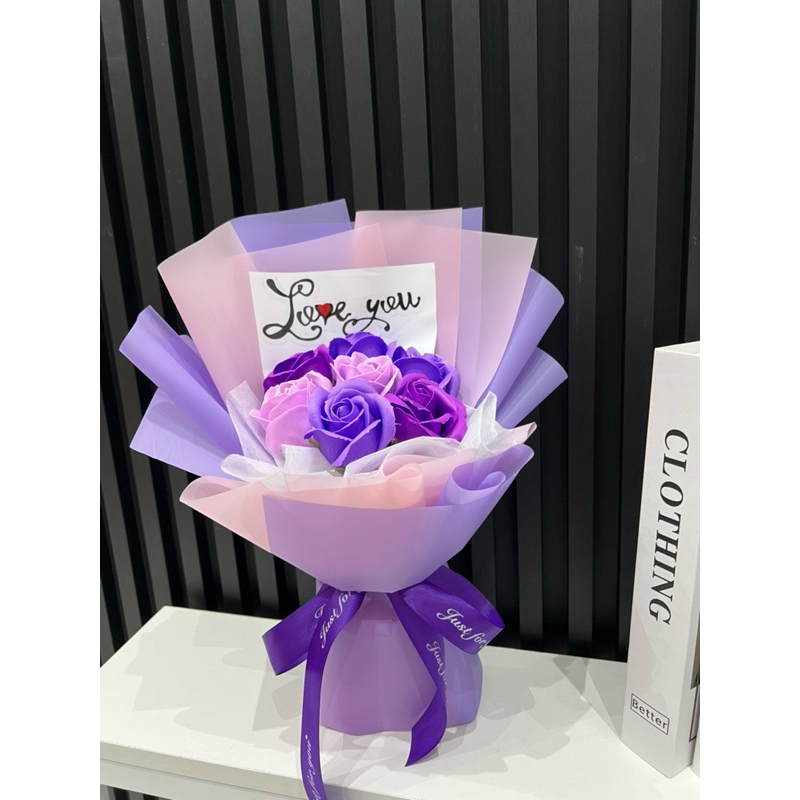 Buket 7 tangkai bunga ros sabun sesuai hadiah hari jadi hari konvo ...