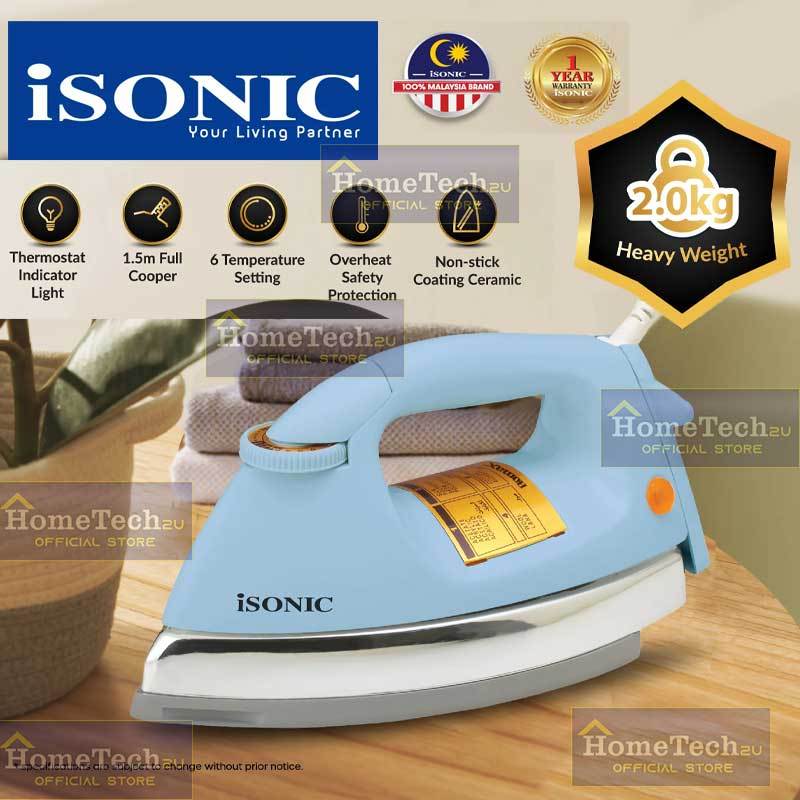 Isonic Electric Dry Iron - Sky Blue IDI-HV20 (2.0KG HEAVY WEIGHT ...