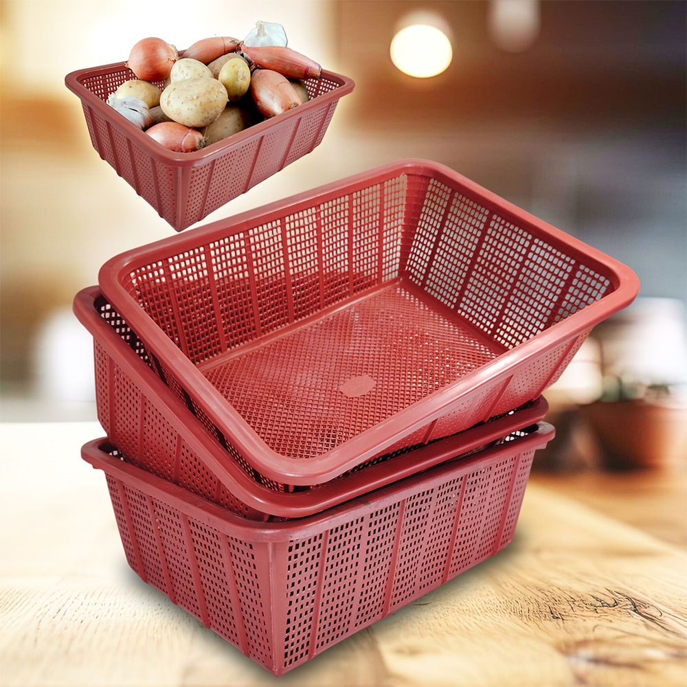 Rectangular Fruit Vegetable Colander Tray Basket Storage Sejat Tapis ...