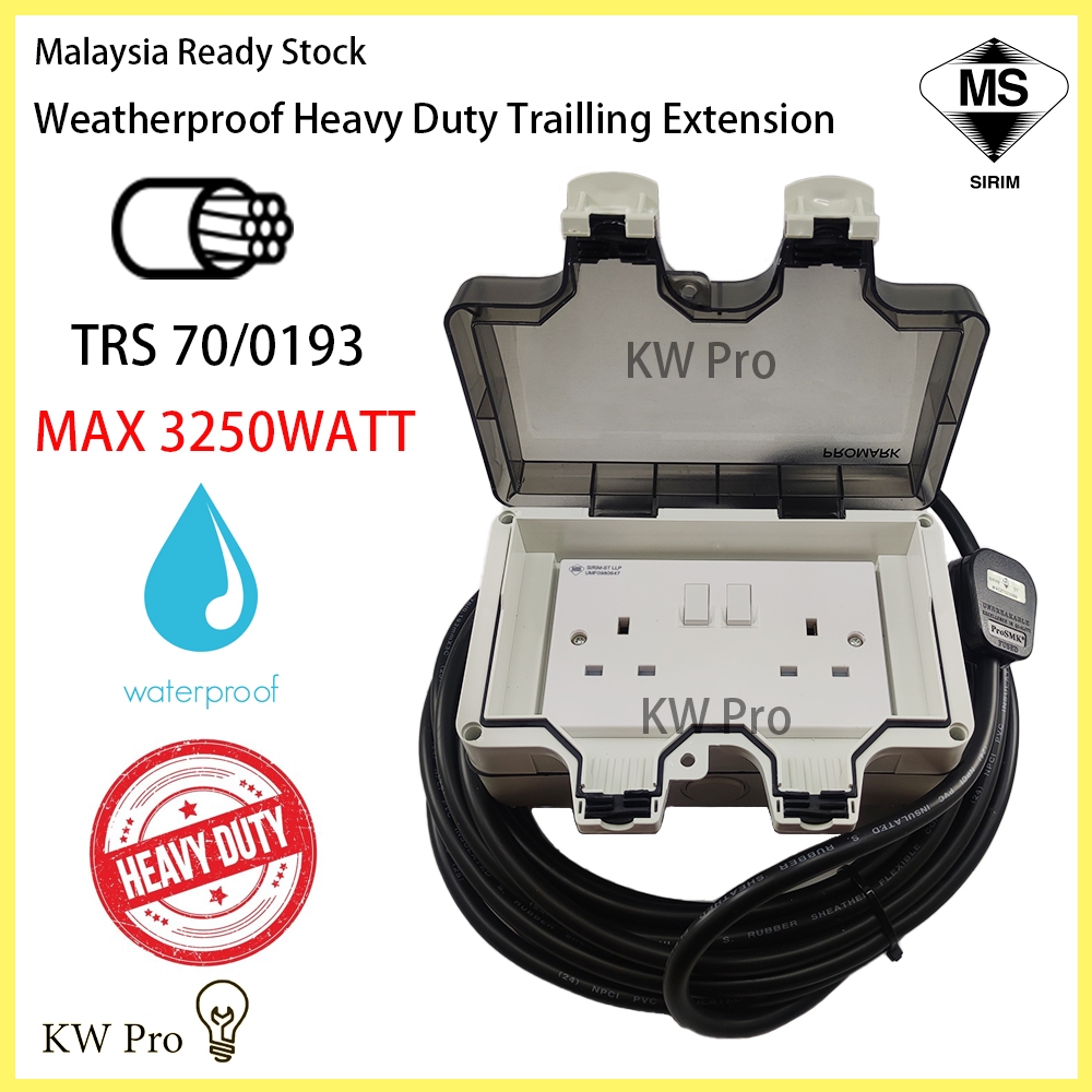 2 GANG HEAVY DUTY TRAILING EXTENSION SOCKET 70/0193 TRS cable ...