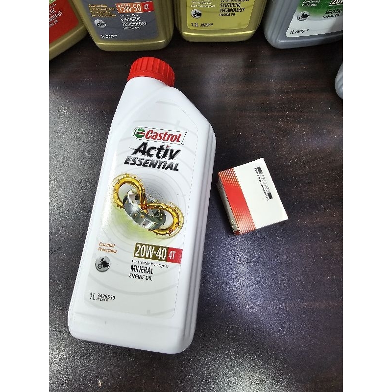 Castrol Activ Essential 20w40 Mineral 4T 1liter Engine Oil 4T | Shopee ...