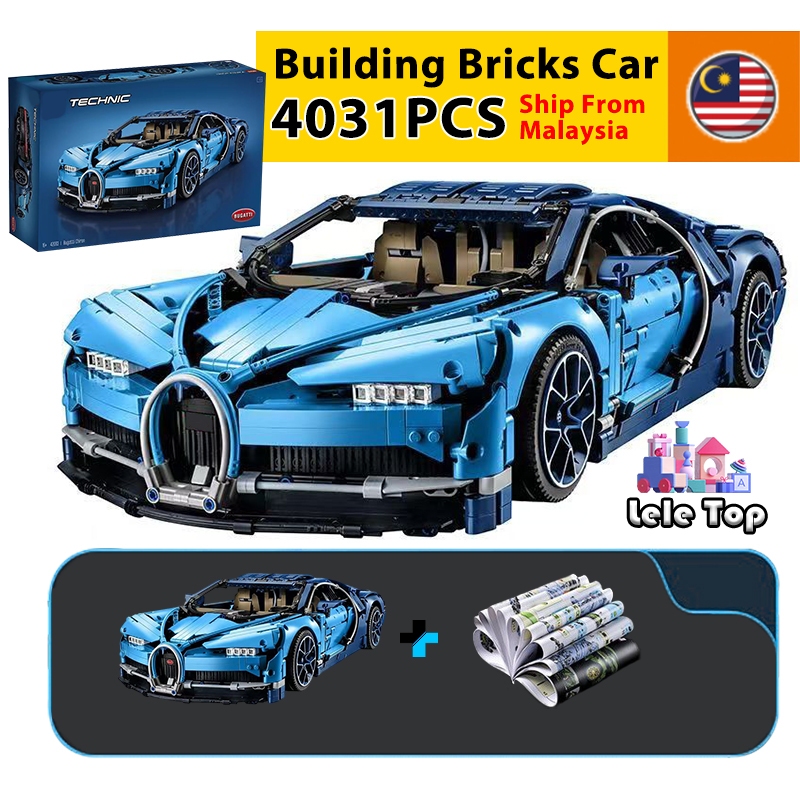 Bule Bugatti 1:8 Bricks High Difficulty Mechanical Group Model ...