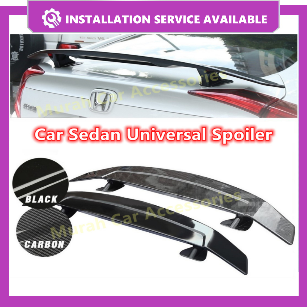 Universal Car Sedan Black Carbon Spoiler Saga Wira Waja Bezza City ...