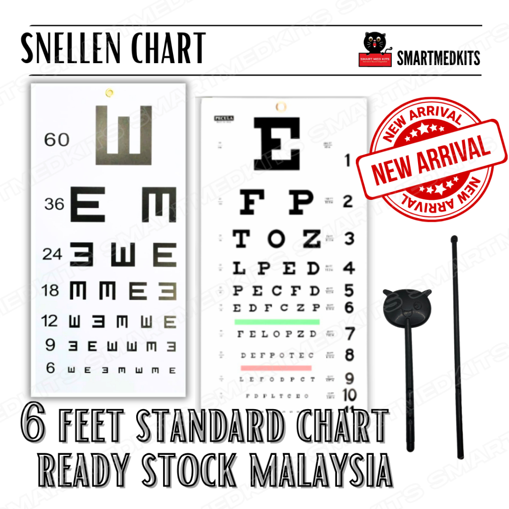 Eye chart Snellen Chart with Eye Occluder E type and Alphabet type ...