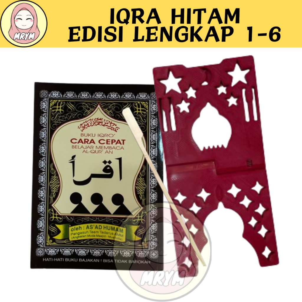 Set Mengaji Iqra Hitam Edisi Lengkap Jilid 1- 6 buku mengaji budak ...
