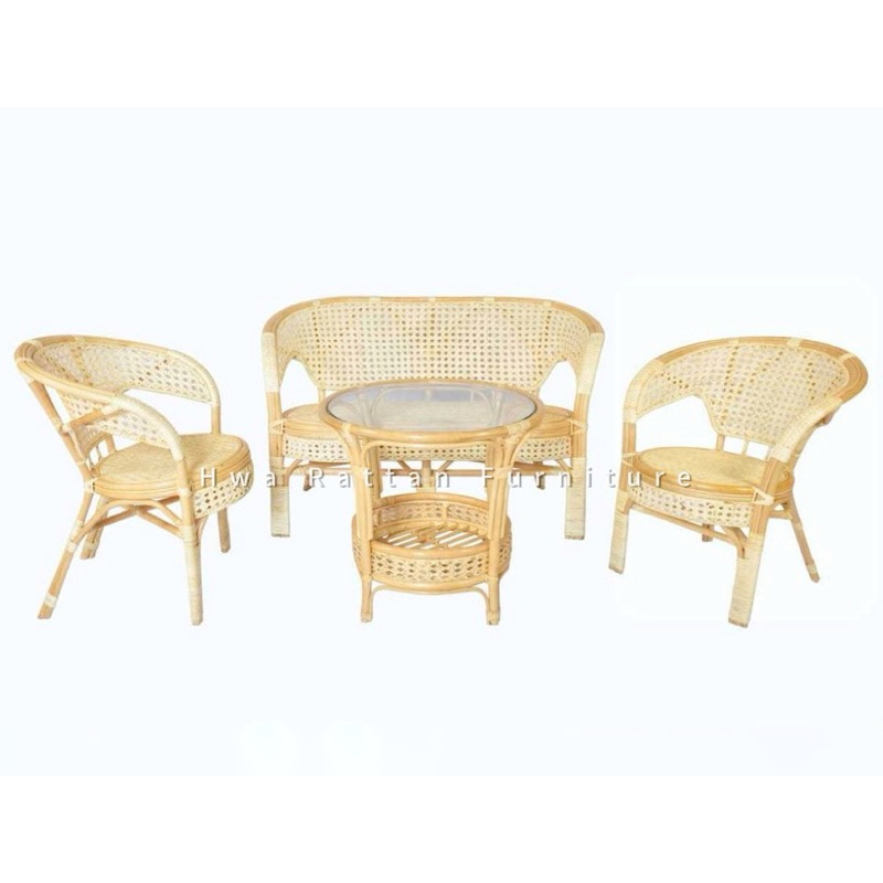 Sofa set w/cushion 112+Table rattan woven chair table furniture set ...