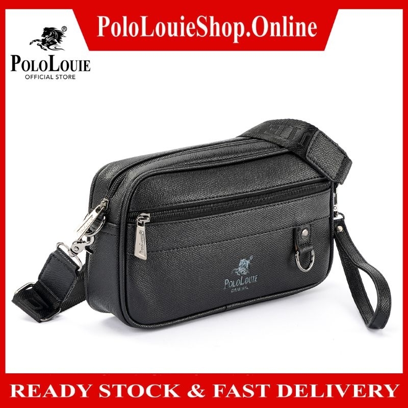 Original Polo Louie New Luxury Grain Leather Messenger Bag Premium ...