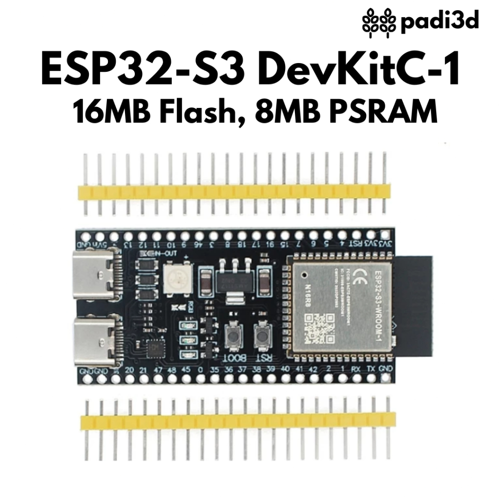 ESP32-S3 DevKitC-1 Development Board (16MB Flash 8M PSRAM) ESP32-S3-WROOM-1 N16R8 44Pin Type-C2 ...