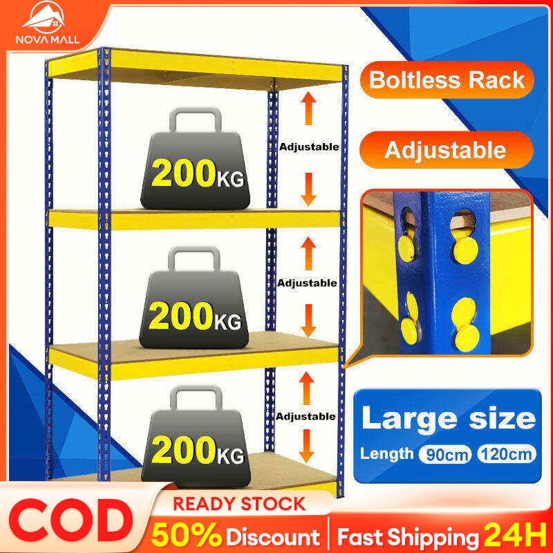 3/4/5 Tier Rak Boltless Rack Shelf Rack Rak Besi Rak Murah Warehouse ...