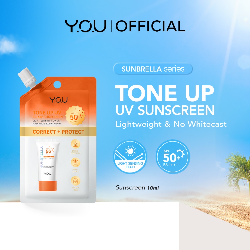 YOU Sunbrella Tone Up UV Elixir Sunscreen SPF 50+ PA++++ (10ml ...