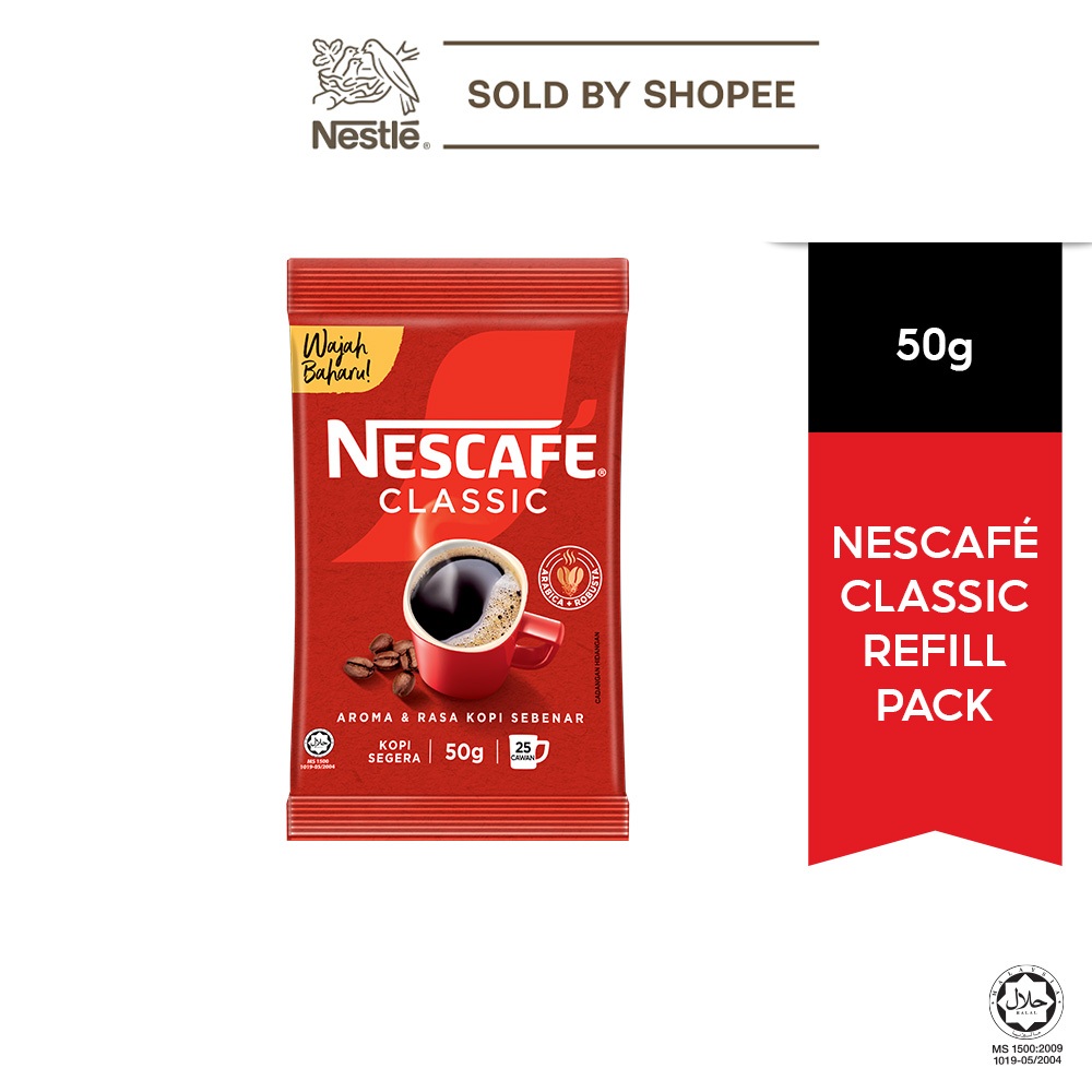 Nescafe Classic Instant Coffee Powder Refill Pack 50g | Shopee Malaysia