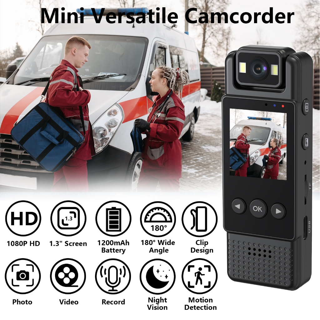 With Screen Mini Camera Portable Police Pocket Sport Digital Video ...
