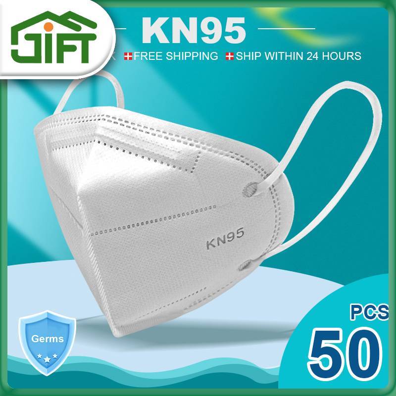 Homem 50PCS KN95 Face Mask 5 Layers Protection Mask Protection Covid ...