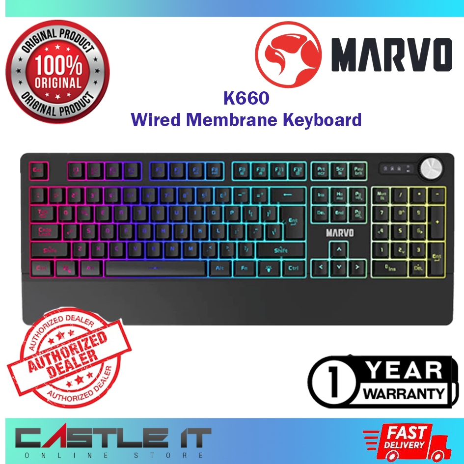 Marvo K660 25 Keys Anti-ghosting/6 Modes Rainbow Backlight Wired ...