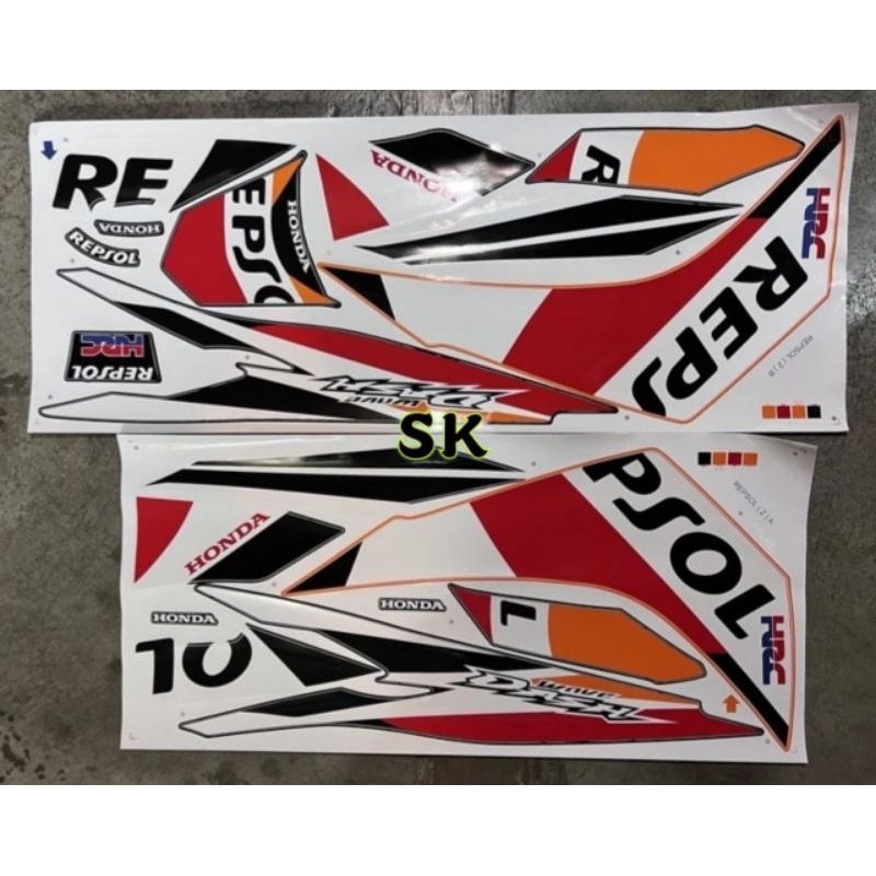 HONDA DASH REPSOL (2) STRIPE BODY STICKER (READY STOCK)!!! | Shopee ...