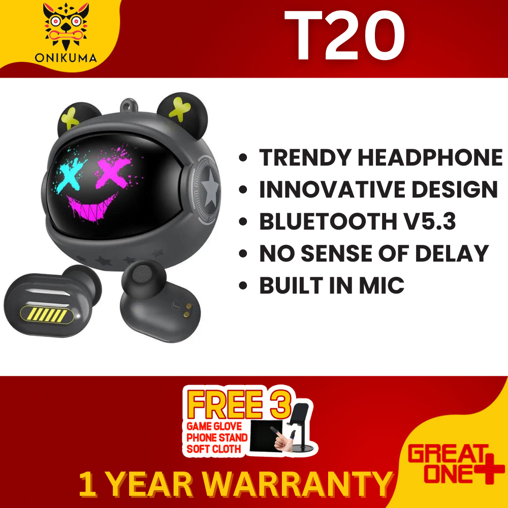 ONIKUMA T20 MAGICBEAR TWS Wireless Bluetooth 5.3/Long Hour Playtime ...