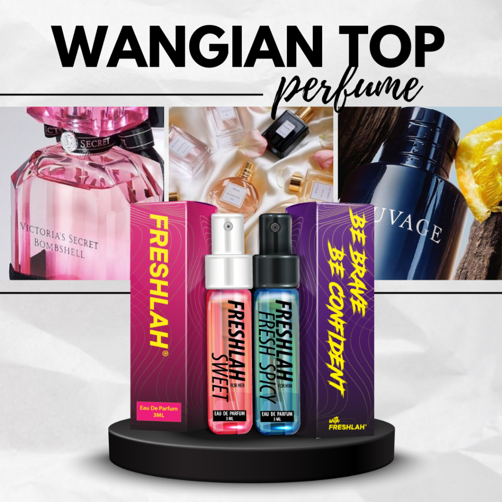 FRESHLAH WANGIAN TOP PERFUME 3ML X 10botol (LELAKI & WANITA) | Shopee ...