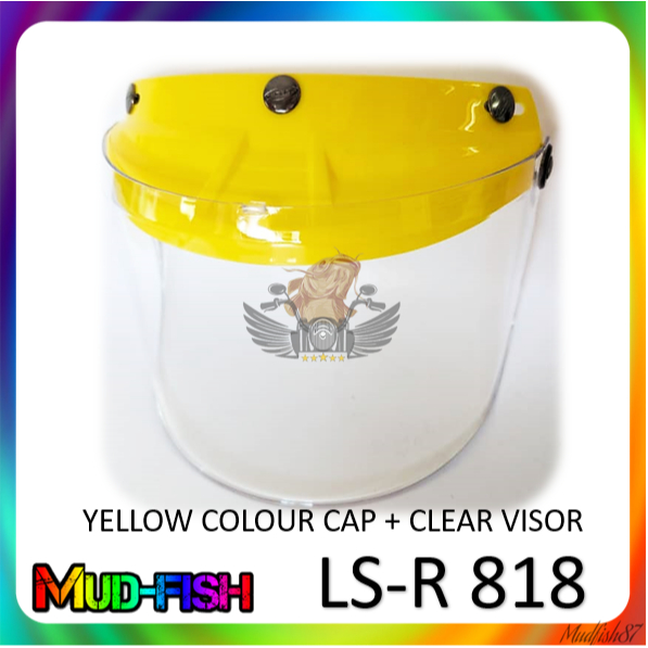 LSR YELLOW COLOUR 3 BUTTONS CAP WITH CLEAR VISOR KUNING (818) | Shopee ...