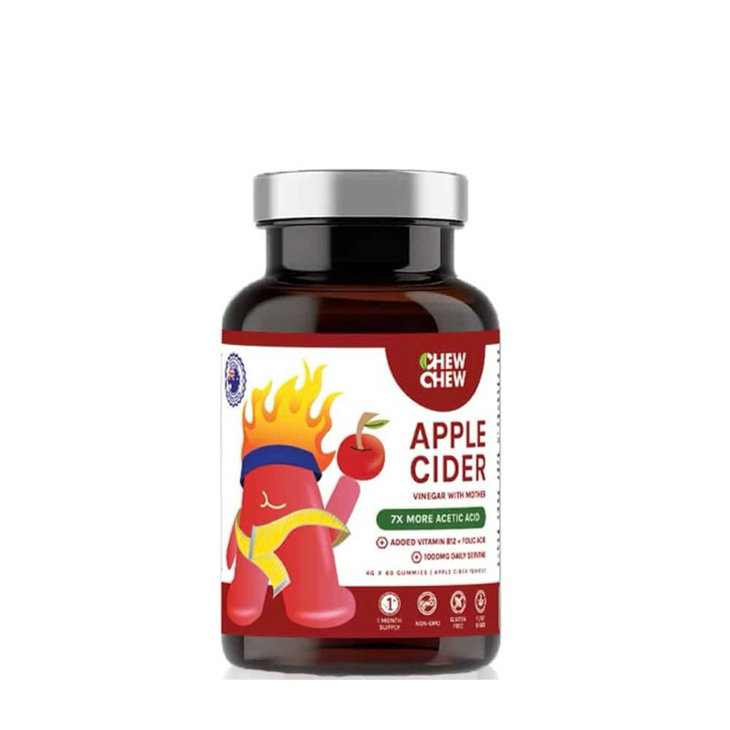 Chew Chew Apple Cider Vinegar Adult Gummies 60s (Effective Fat Burner ...