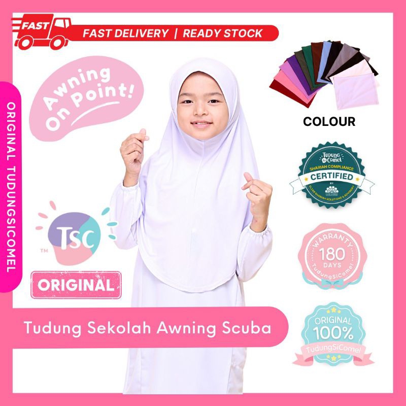 Tudung Sekolah Putih Awning Scuba by Tudung Si Comel | Shopee Malaysia