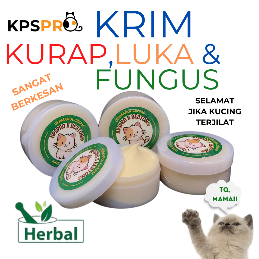 KPSPro Ubat Kurap Kucing Fungus Luka Gatal Kudis Anjing Cat Dog Paling ...