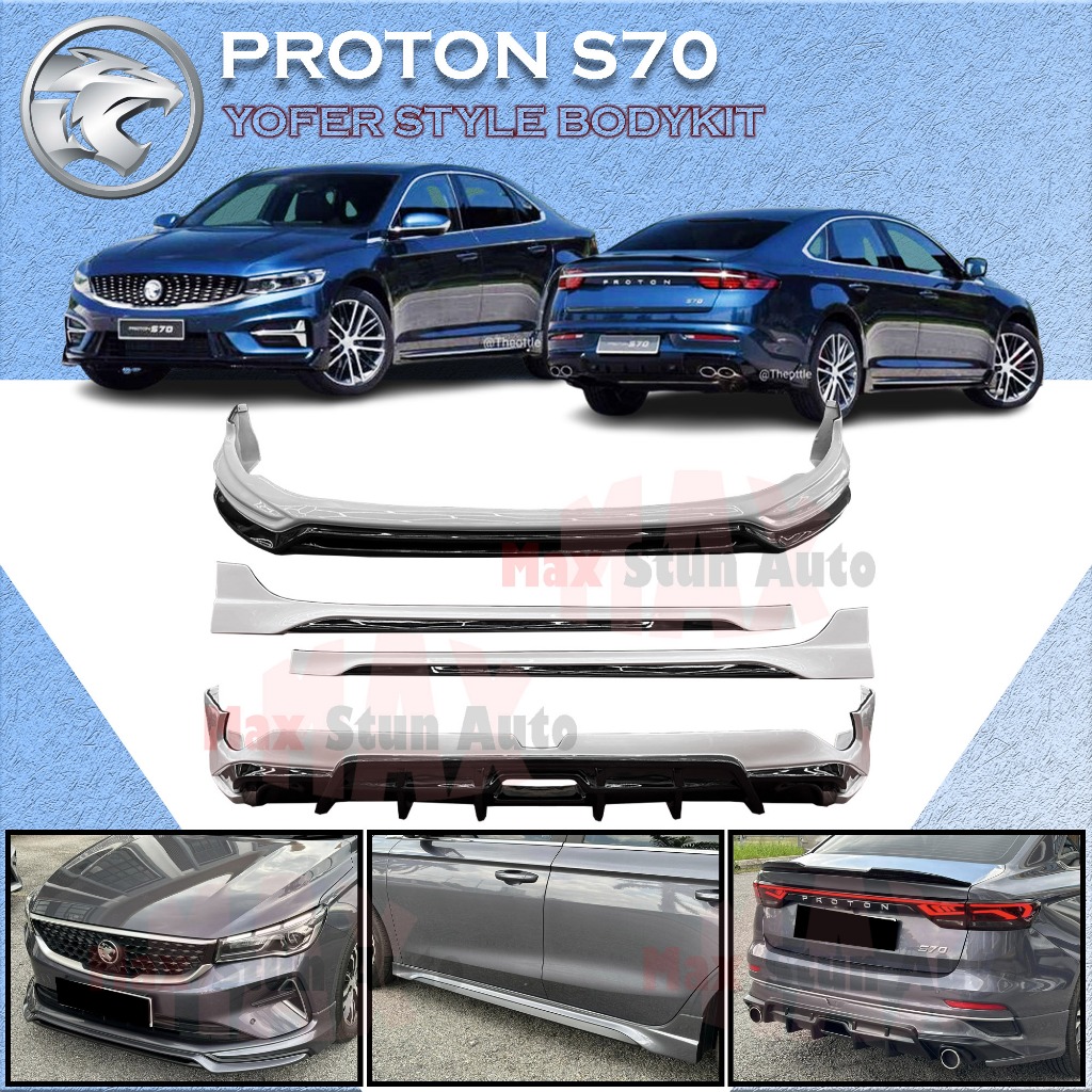 PROTON S70 2024 YOFER STYLE FULL SET BODYKIT BUMPER SKIRT LIP CAR BODY ...