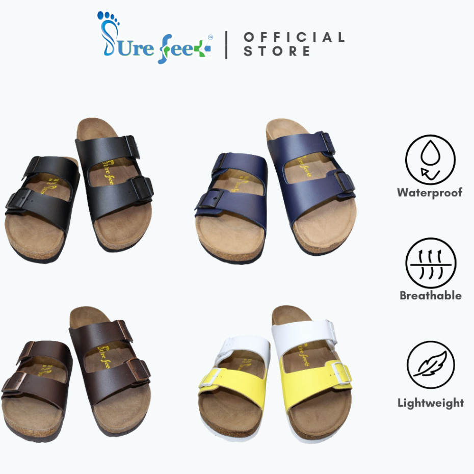 SURE FEET Classic Design Summer Sandals | Sandal Hitam, Coklat , K ...
