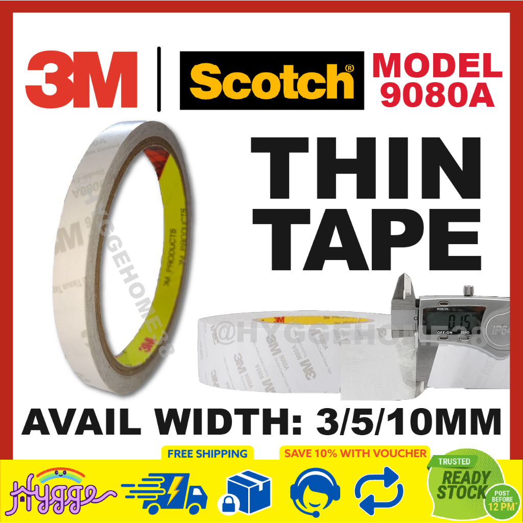 3M 9080A Double Coated Tape Non Woven Fabric Tissue High Shear Strength ...