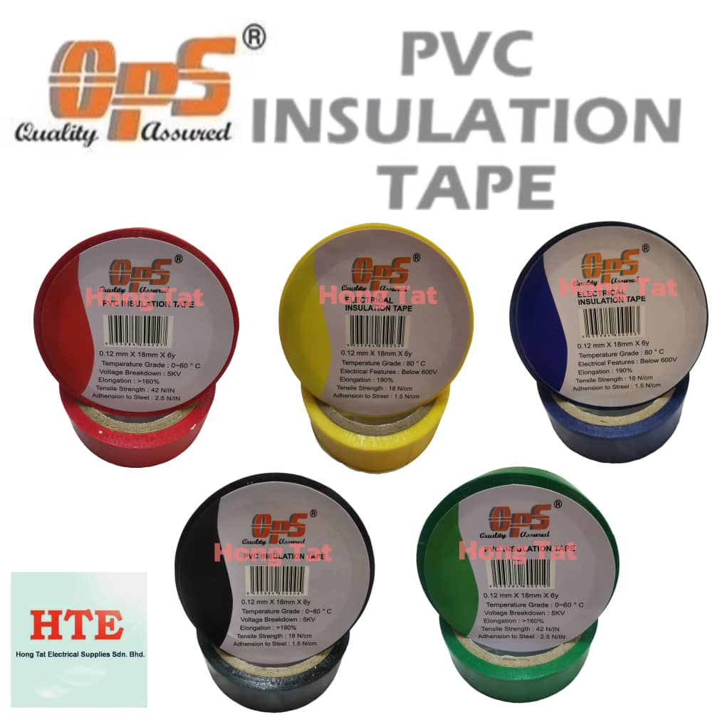 OPS PVC Tape [18mm x 6Y] [24mm x 22Y] Strong Adhesion Electrical ...
