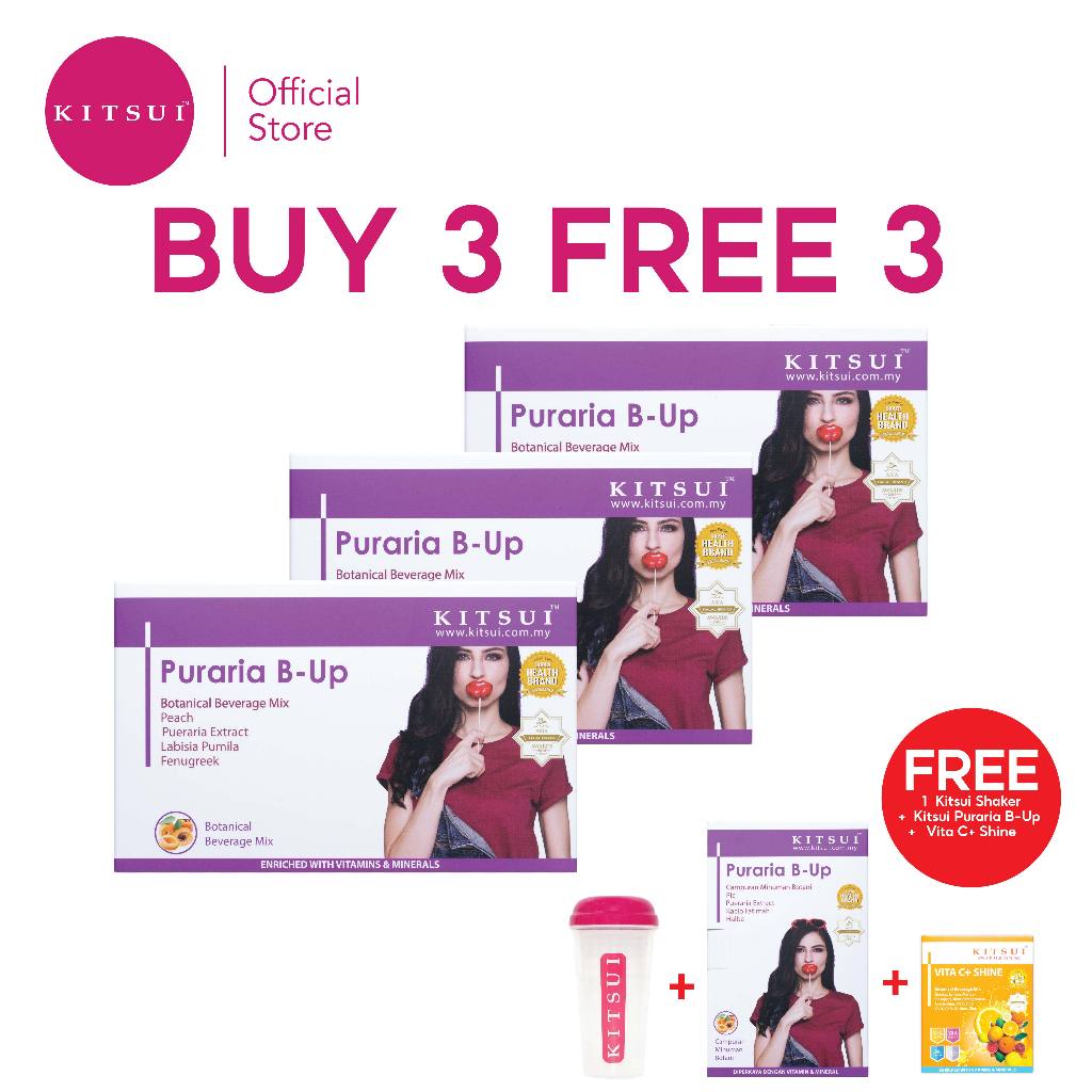 [BUY 3 FREE 3] KITSUI Puraria B UP x3 [Free Puraria B UP/KITSUI Vita C+ ...
