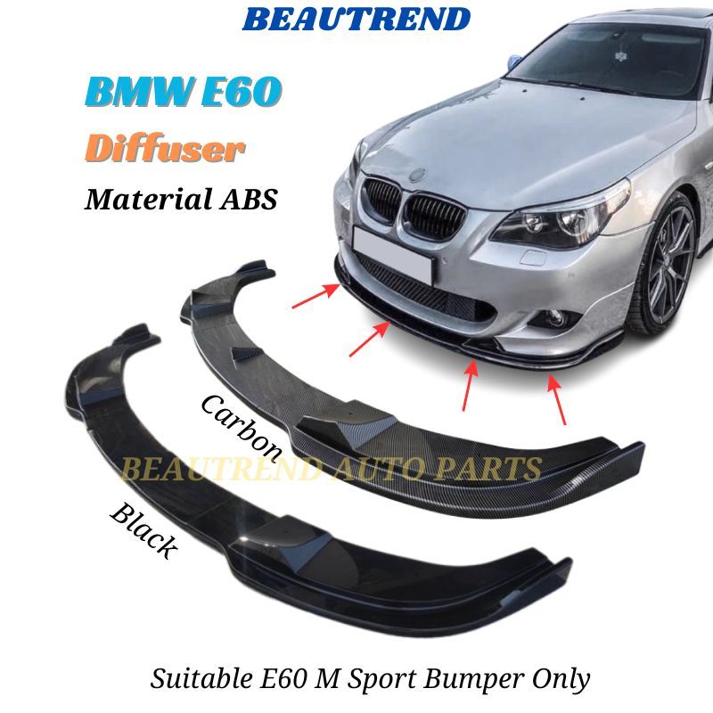 BMW E60 M Sport Diffuser Bumper Lip Spoiler Lower Skirt 5 Series 520 ...