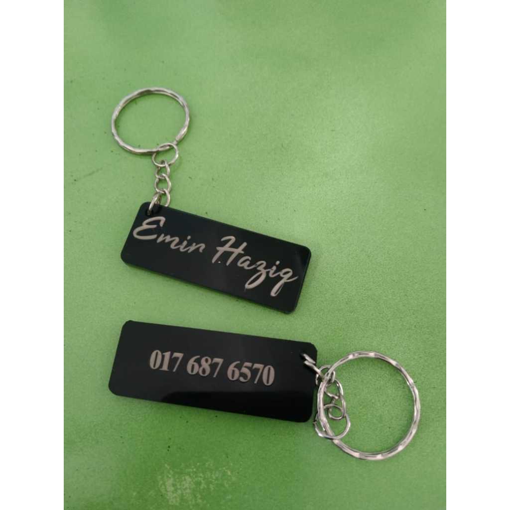 Keychain Nama Depan Belakang / 2 Side / Acrylic Keychain | Shopee Malaysia
