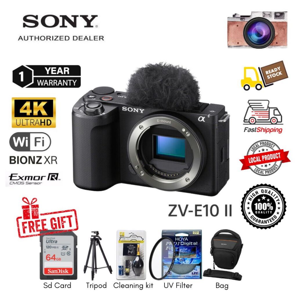 Sony ZV-E10 II ZVE10 II Mirrorless Camera with 16-50mm II Lens 4k60 26MP ( 1Year Warranty ...