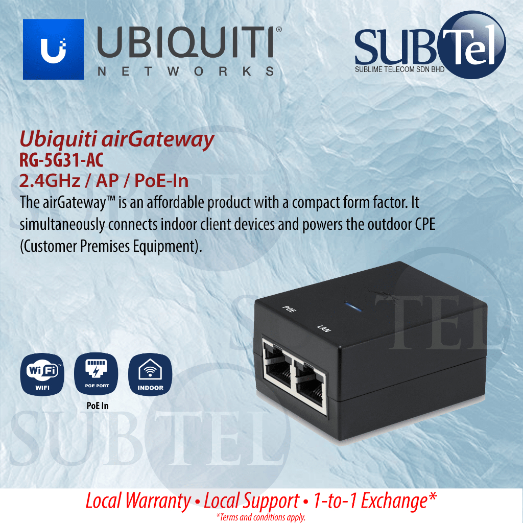 CLEARANCE Ubiquiti airGateway ±24kV of Ethernet Isolation Wireless ...