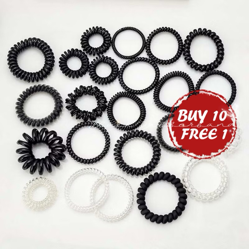 🇲🇾High Quality Telephone Wire Hair Ties Telephone Wire Hair Ring Hair ...