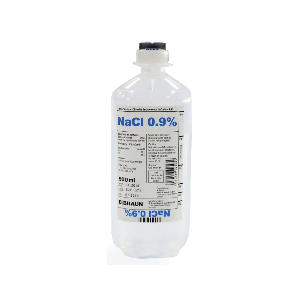 B BRAUN NaCl 0.9% Sodium Chloride Intravenous Infusion 500ml (Normal Saline) | Shopee Malaysia
