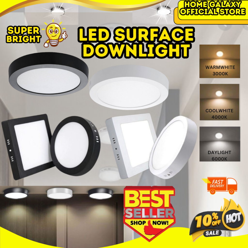 🔥PROMOTION🔥LED Surface Downlight Round/Square 12W 18W 24W LED Panel ...