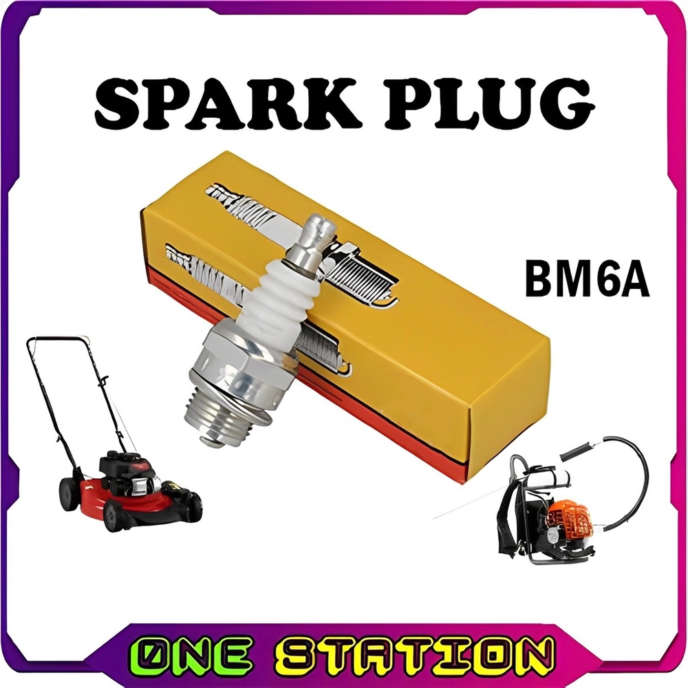 BM6A Spark Plug For Lawn Mower Grass Cutter Brush Cutter Trimmer Mesin ...