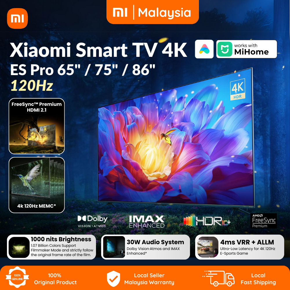 Xiaomi Mi TV ES Pro 4K 65'' 75'' 86 120Hz MEMC HDMI 2.1 Android Smart ...
