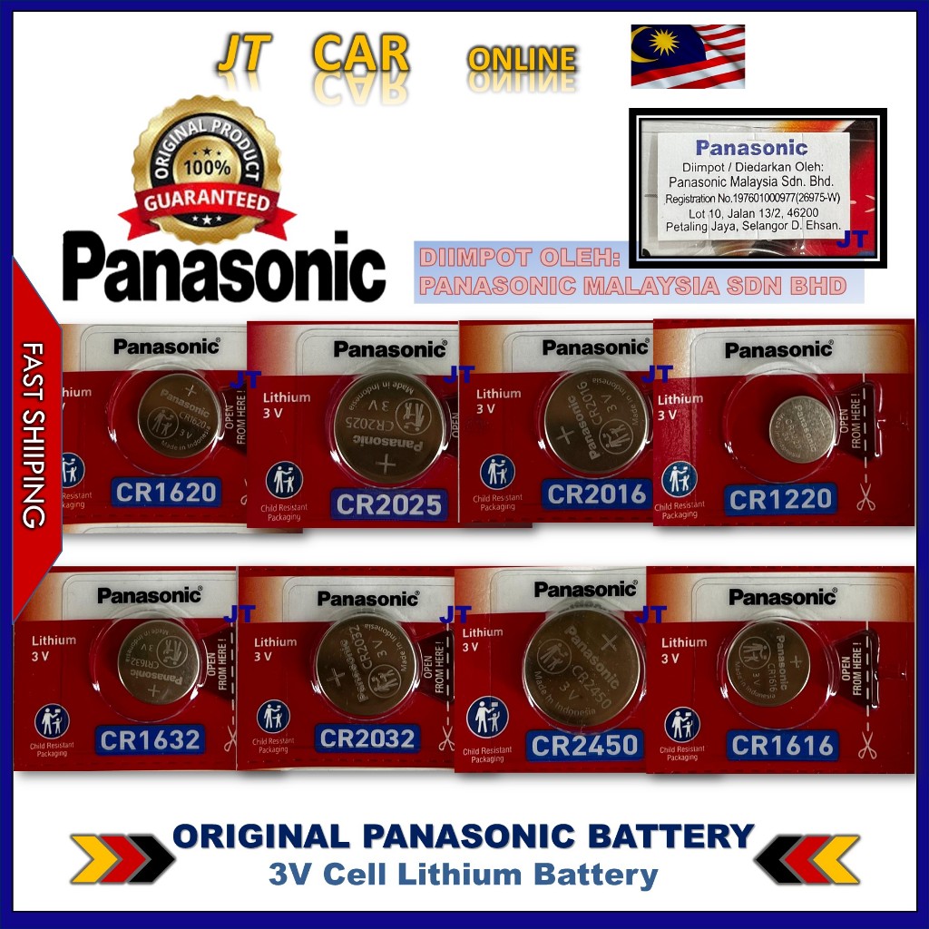 ORIGINAL PANASONIC CR2032 CR2025 CR2016 CR1632 CR1620 CR1616 CR1220 CR2450 Bateri 3V Cell ...