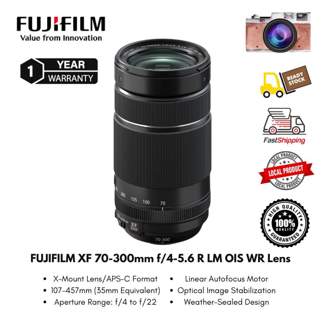 FUJIFILM XF 70-300mm f/4-5.6 R LM OIS WR Lens ( 1 Year Warranty ...