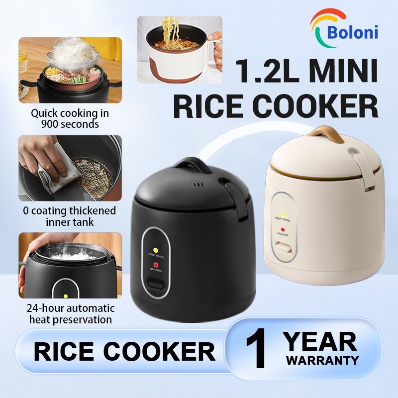 Mini Rice Cooker electric caldronwith Non-stick Pot and Steamer (1.2L ...
